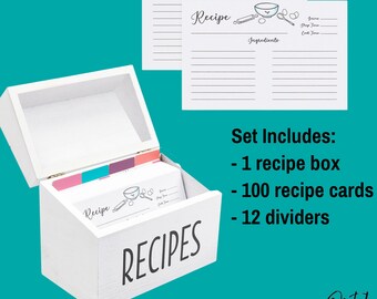 Recipe Card Box - Etsy