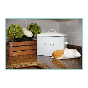 White Vintage Bread Box Bread Bin Kitchen Storage Cooking - Etsy