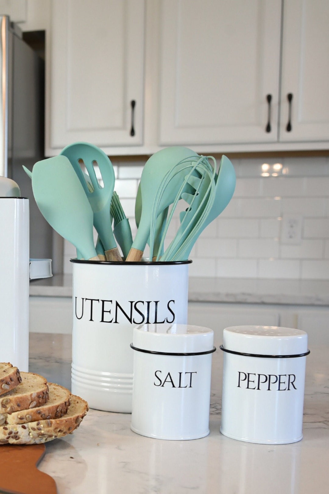 Outshine Large Kitchen Utensil Holder and Farmhouse Decor With Matching ...