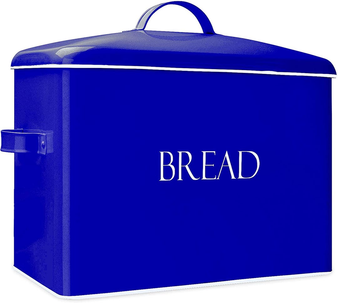 OUTSHINE Farmhouse Blue Bread Box for Kitchen Countertop | Blue Bread ...