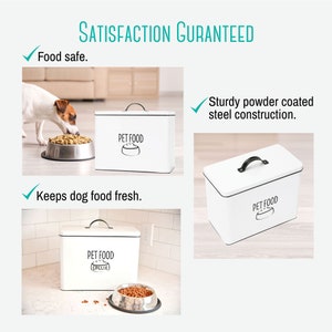 White Pet Food Container, Farmhouse Pet Food Storage Bin, Dog Food Bin ...