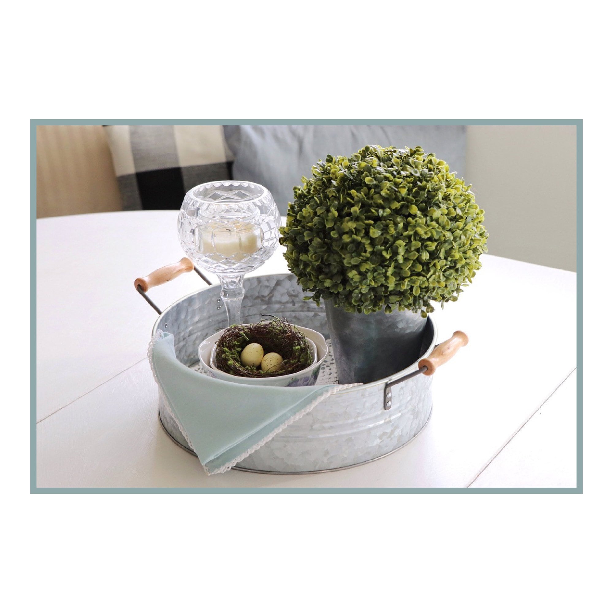 Galvanized Tub, Kitchen Countertop Storage, Decorative Tray With ...