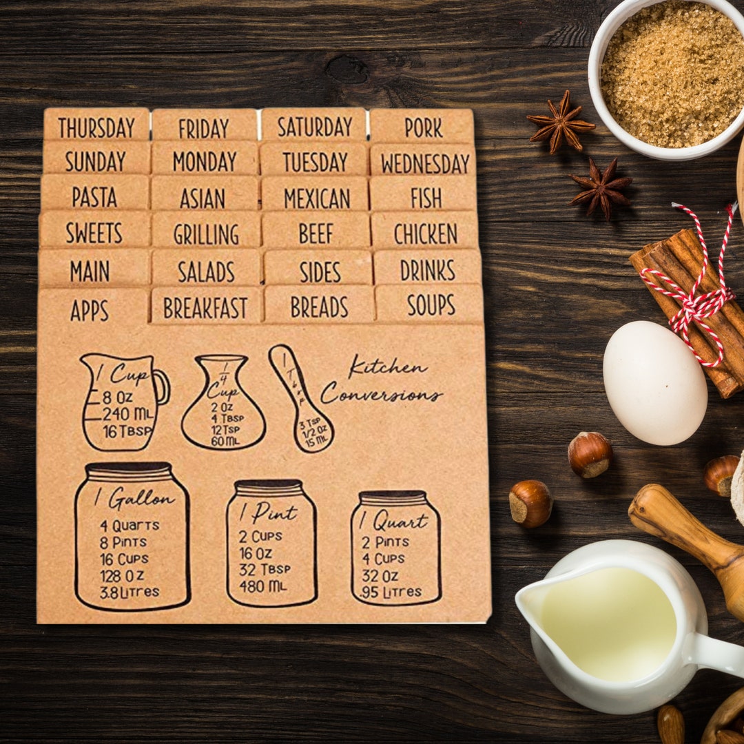 Set of 24 4x6 Recipe Card Dividers for Recipe Box, Recipe Dividers ...