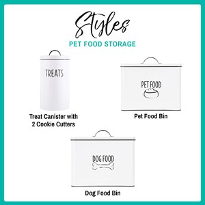 White Pet Food Container, Farmhouse Pet Food Storage Bin, Dog Food Bin ...