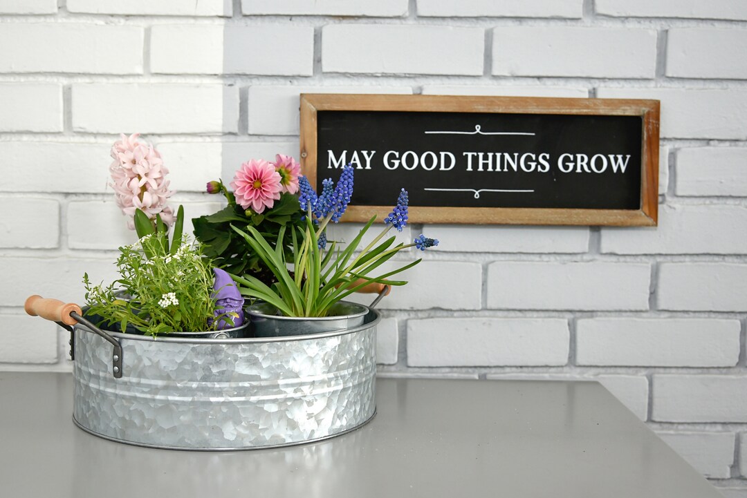 Galvanized Tub, Kitchen Countertop Storage, Decorative Tray With ...