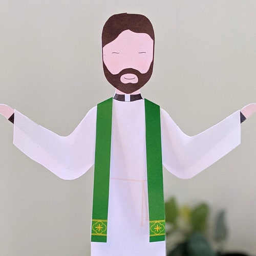 Priest Paper Doll Printable Miniature Vestments Catechesis - Etsy