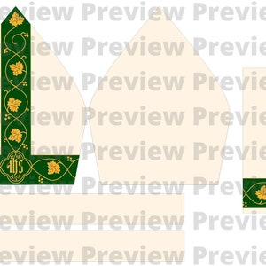 Printable Mitre | Green | Bishop Costume | All Saints Day | - Etsy ...