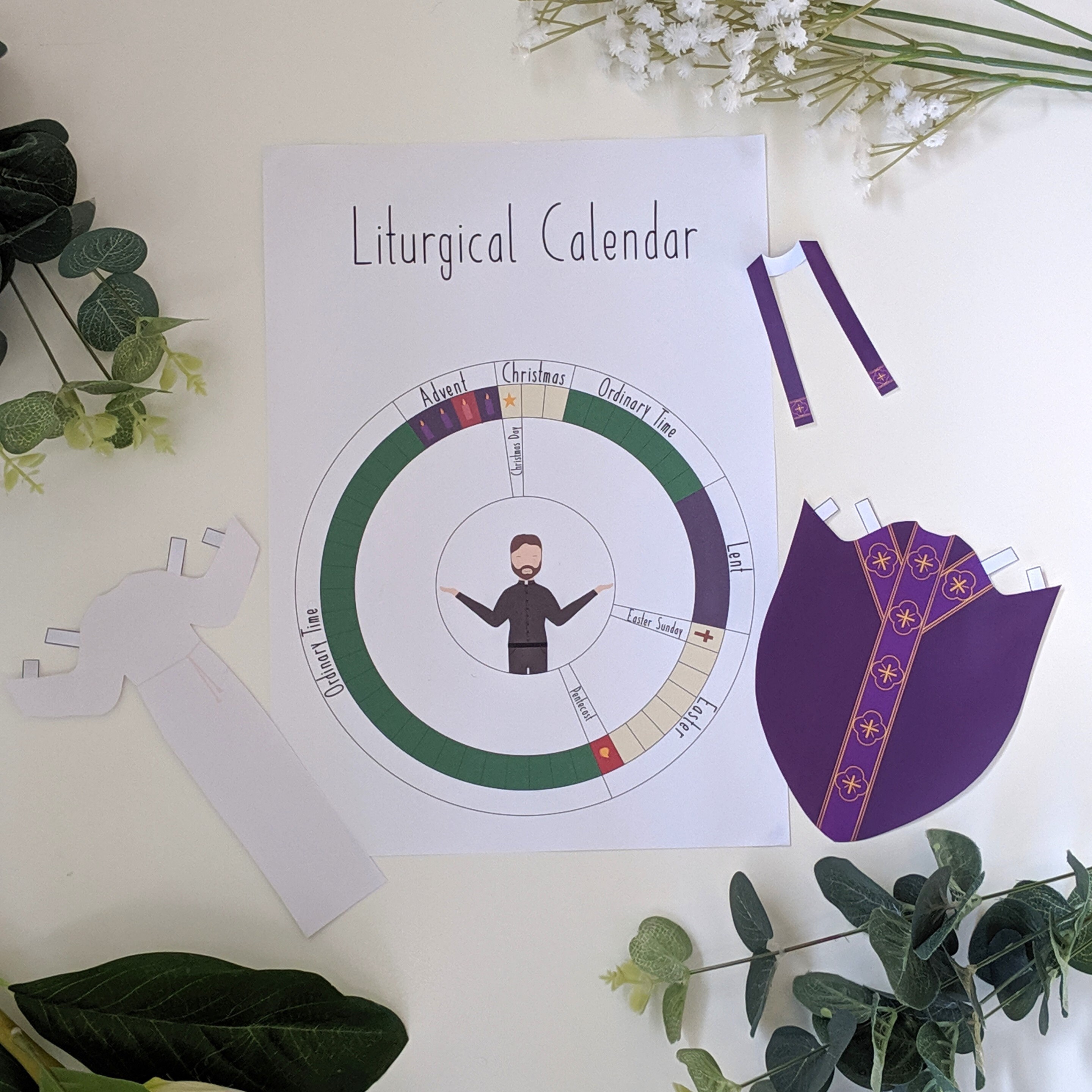 Priest Paper Doll Printable | Miniature Vestments | Catechesis Activity ...