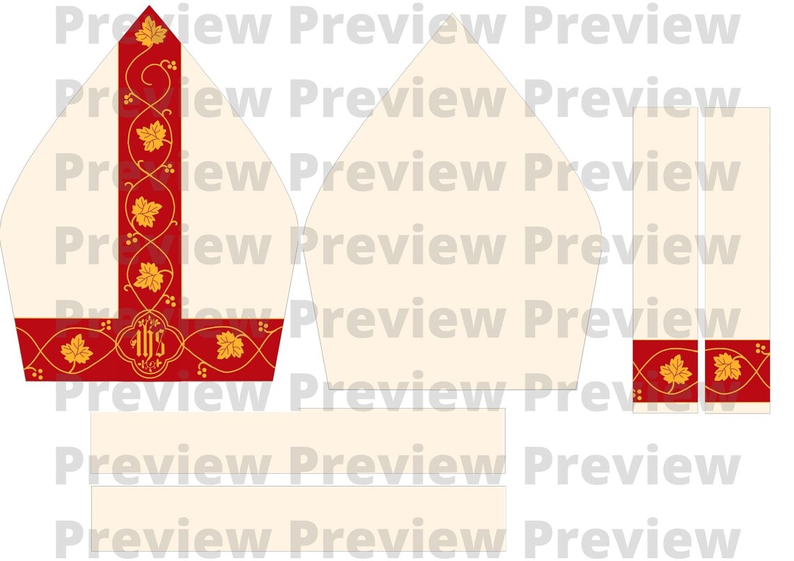 Printable Mitre | Red | Bishop Costume | All Saints Day | - Etsy