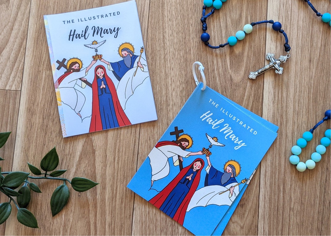 The Illustrated Hail Mary | Children’s Prayer Cards | Home Altar ...