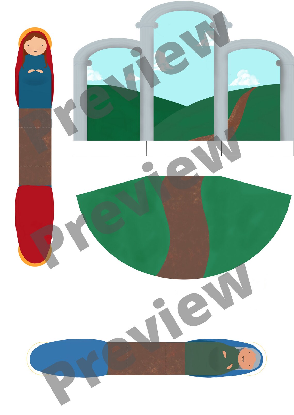 Printable Visitation Diorama Atrium Level 1 Catechesis of the Good ...