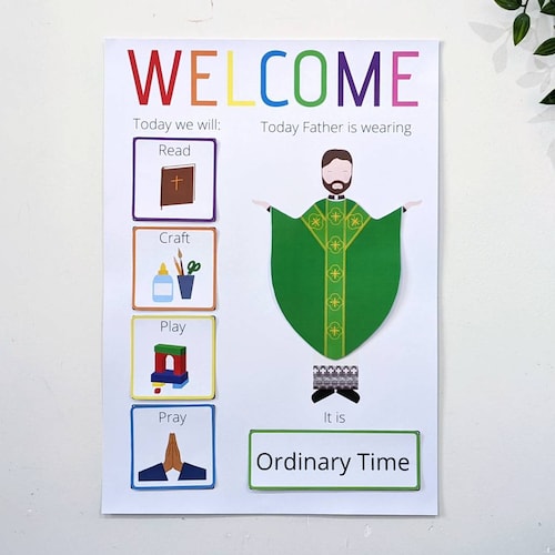 Welcome Chart Routine Liturgical Calendar Children's - Etsy