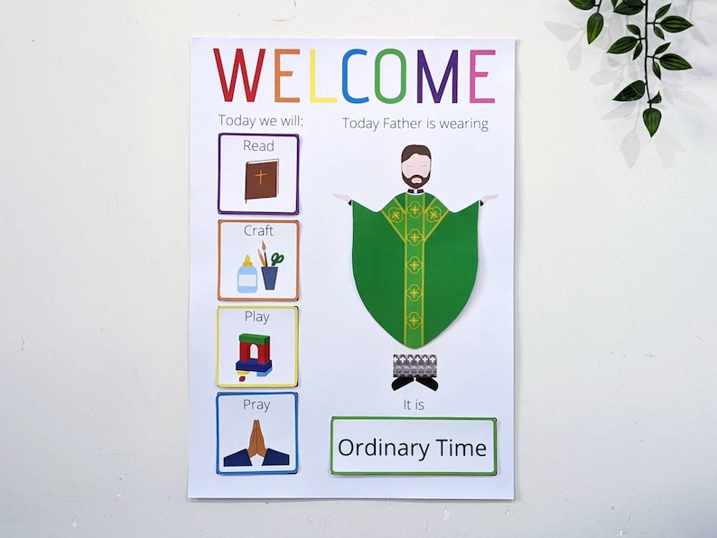 Welcome Chart Routine Liturgical Calendar Children's - Etsy