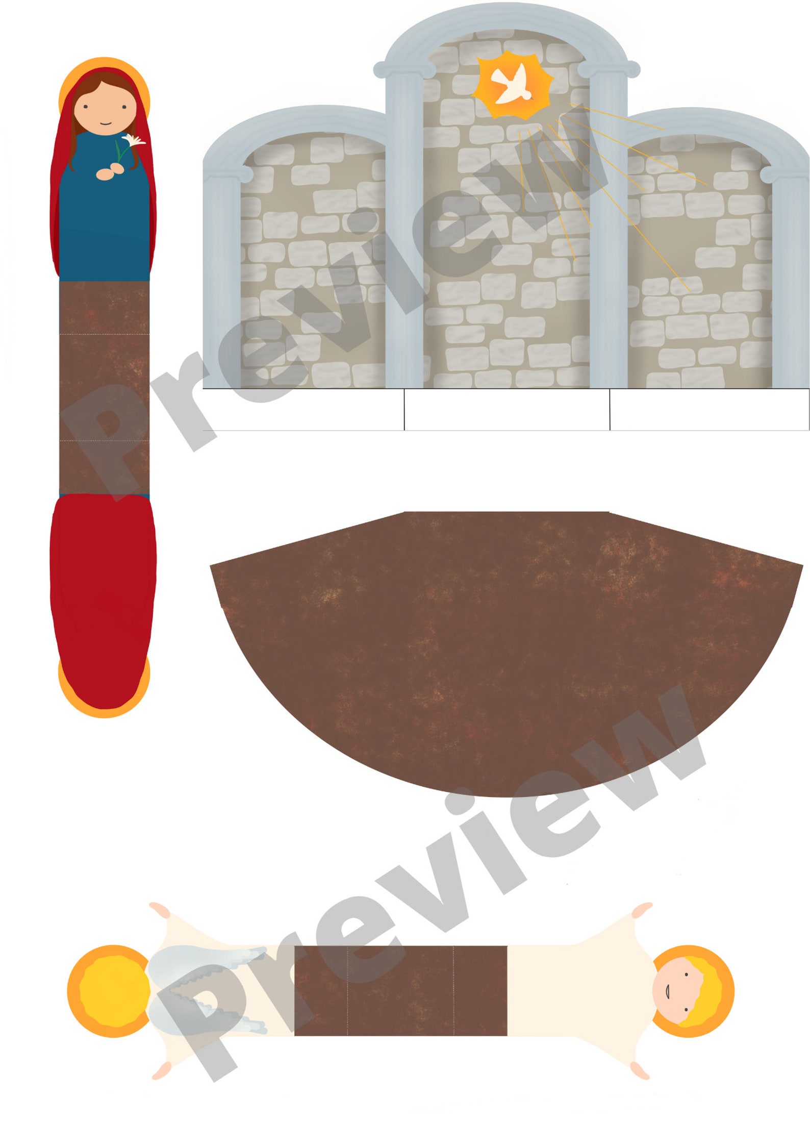 Printable Annunciation Diorama | Atrium Level 1 | Catechesis of the ...