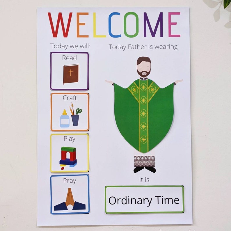Welcome Chart Routine Liturgical Calendar Children's - Etsy
