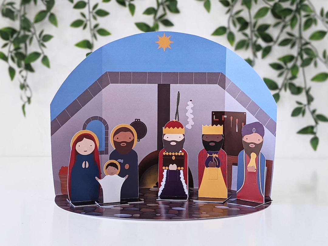 Printable Visitation of the Magi Diorama | Three Wise Men | Atrium ...
