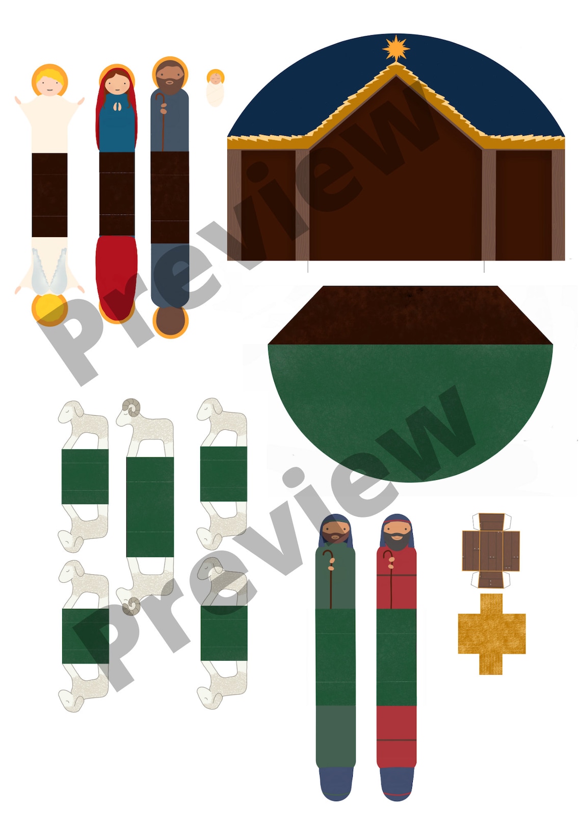 Printable Nativity Diorama Atrium Level 1 Catechesis of - Etsy