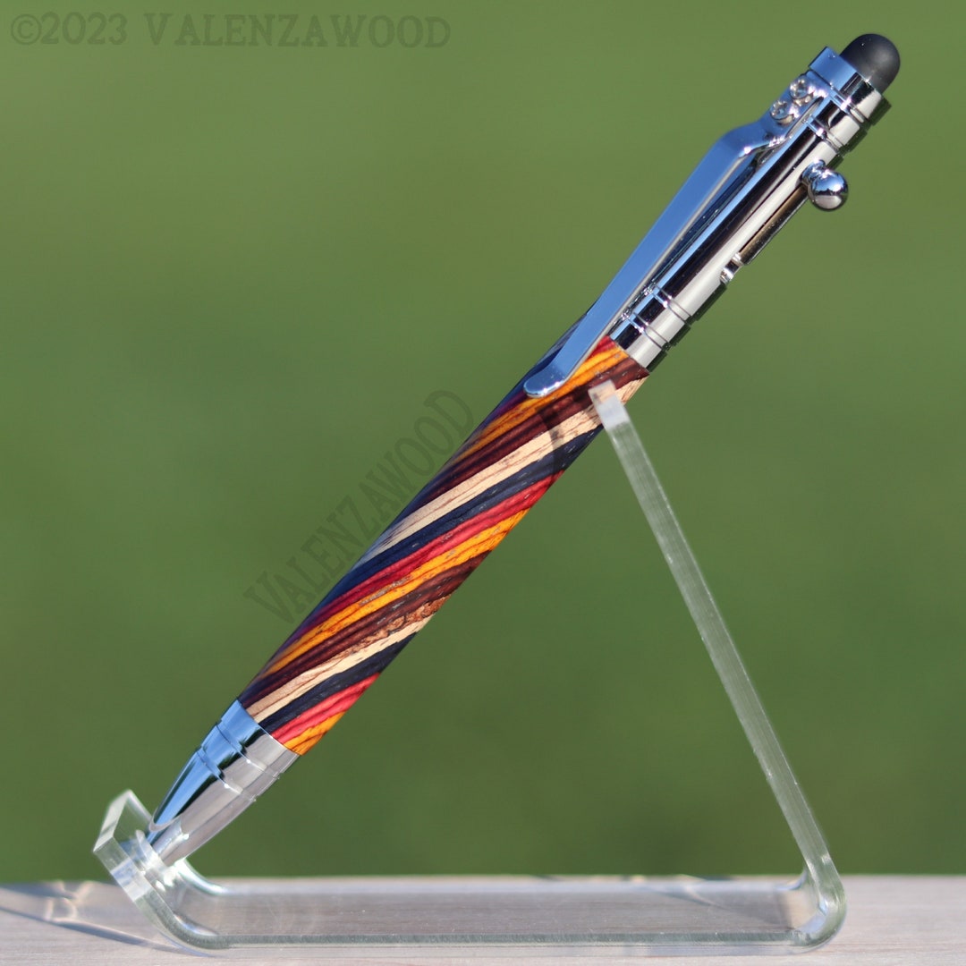 Striped Retro Color Tones Laminated Wood, Chrome Bolt Action ...