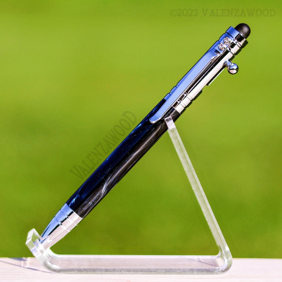 Midnight Blue Steel Silver Swirl Shimmer Chrome Hardware, Bolt Action ...