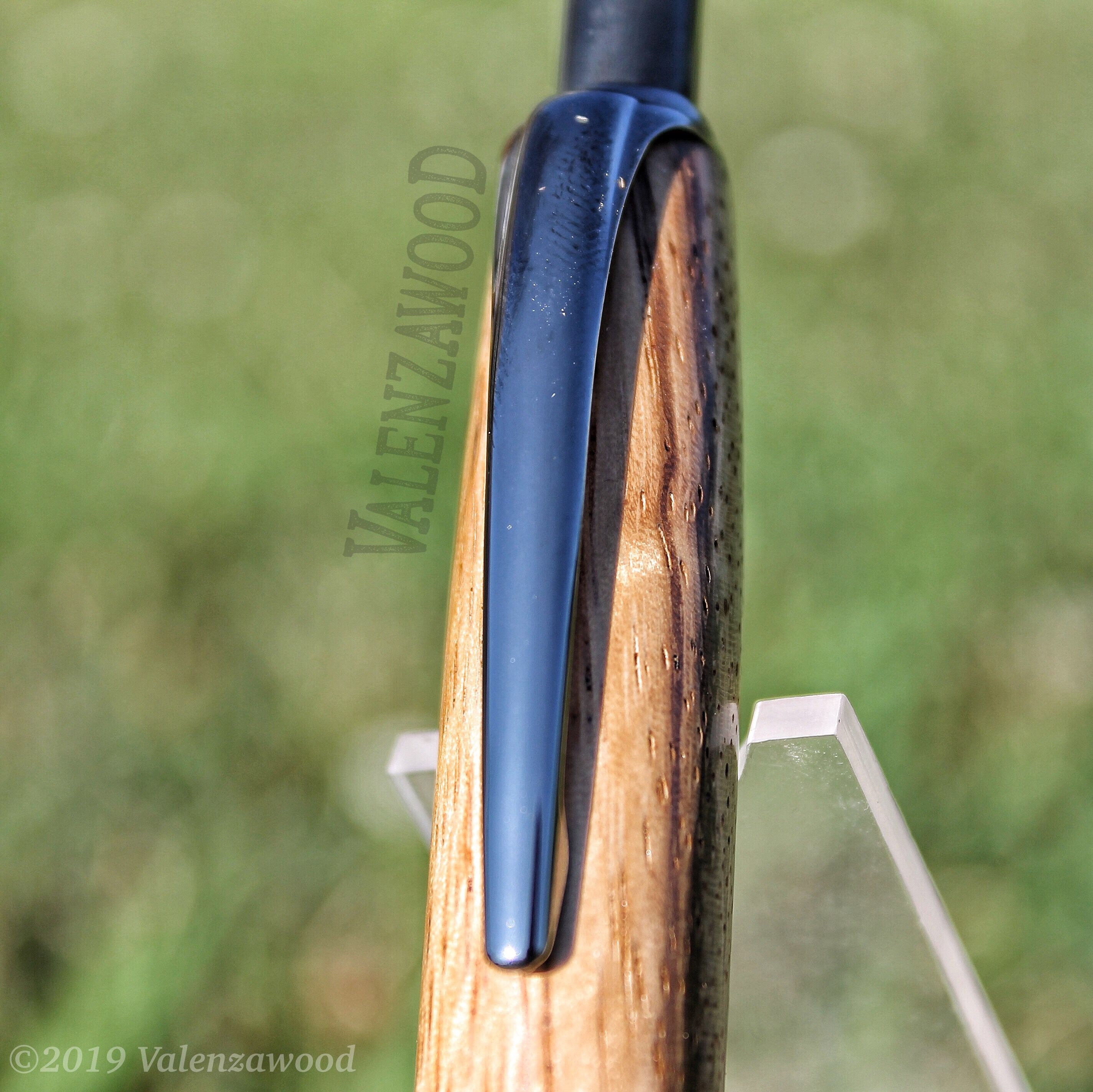 Exotic West African Zebrawood, Black and Gunmetal Hardware, Retractable ...