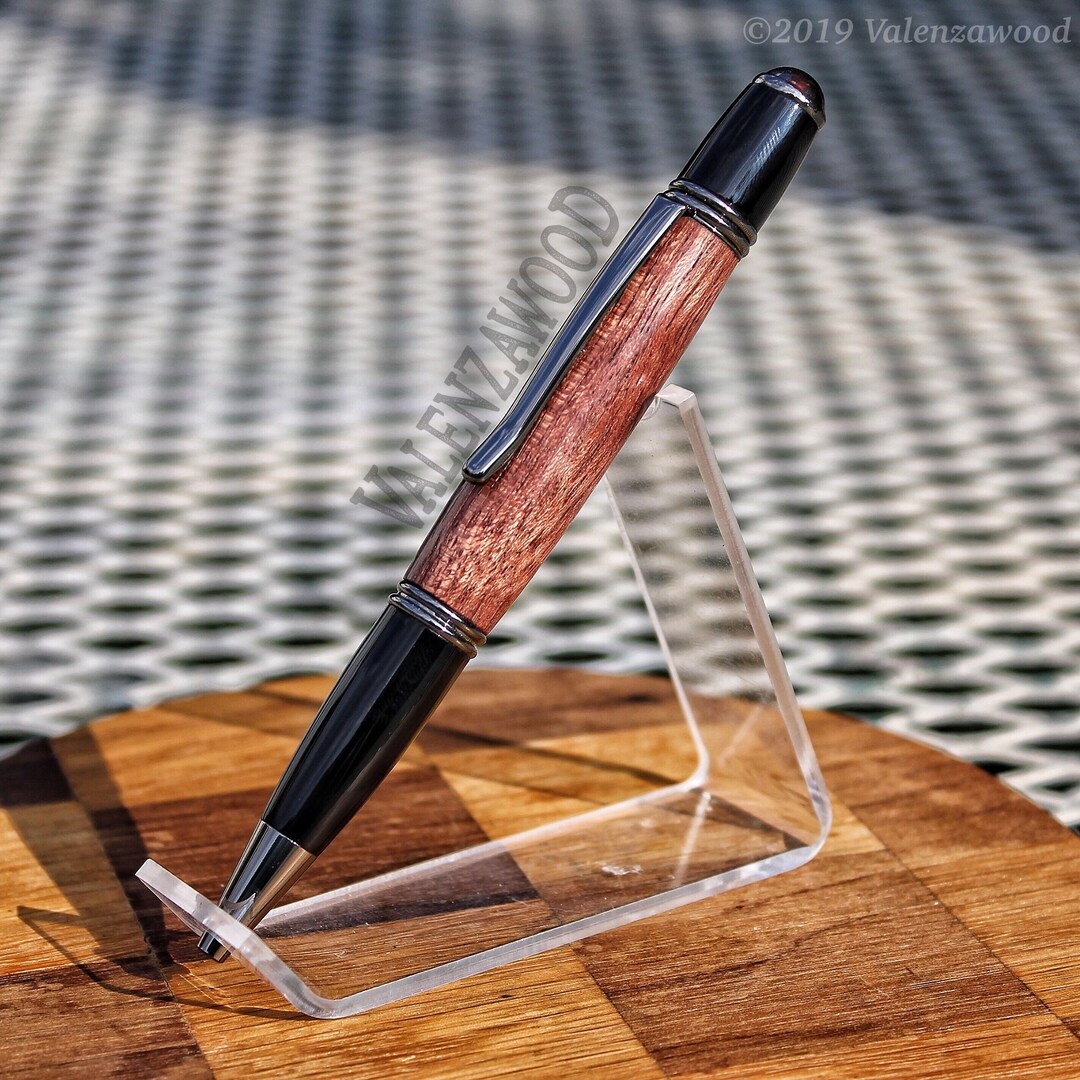 Purpleheart Rare Exotic Wood Pen, Black and Gunmetal Twist Action ...