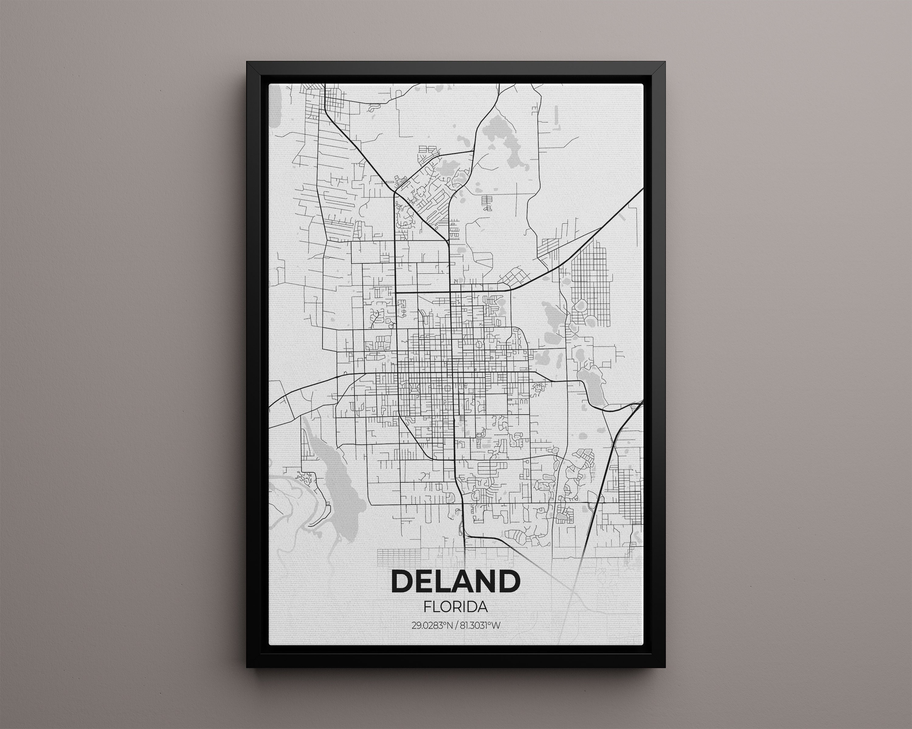 Deland Florida City Map Poster Art Map of Deland Poster City - Etsy