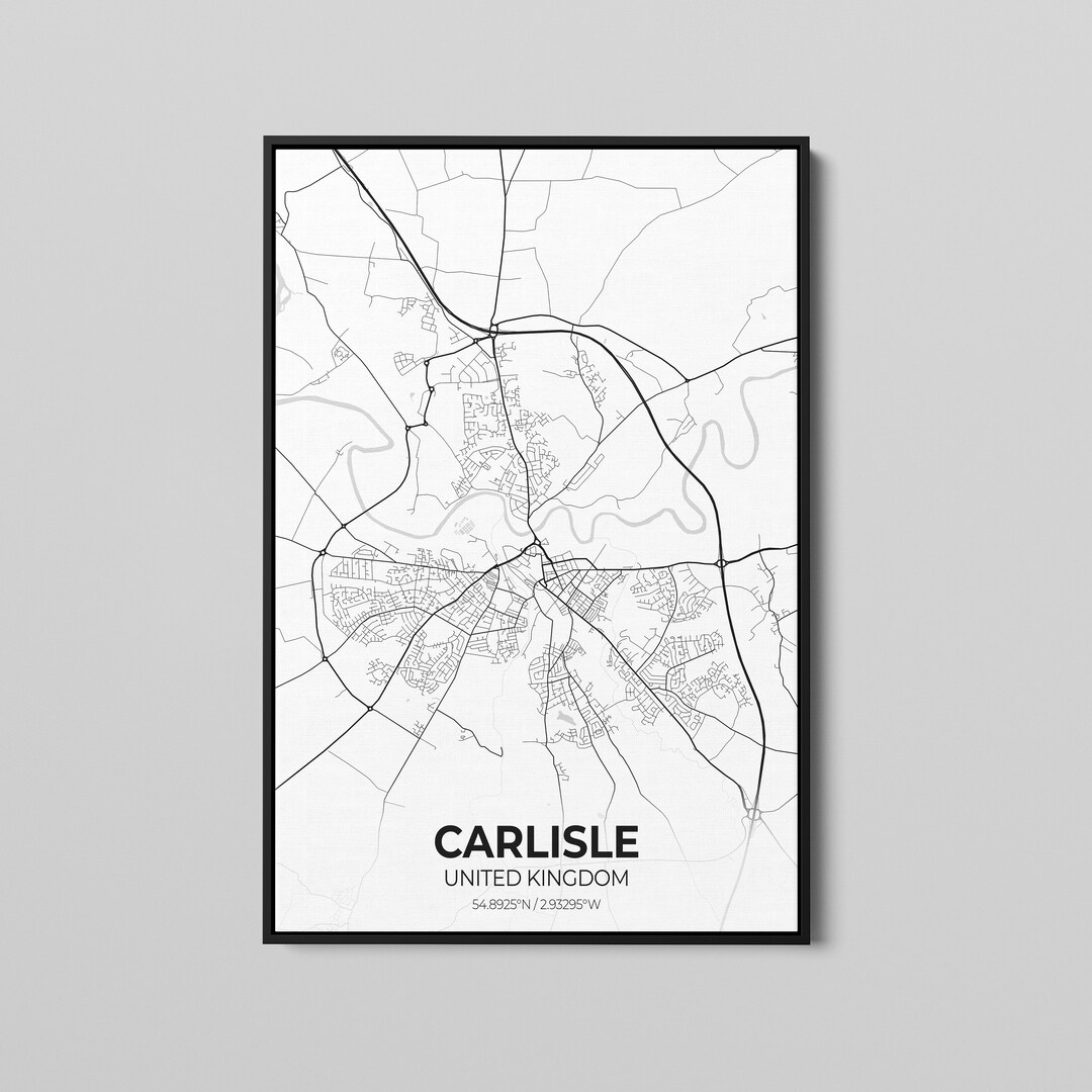 Carlisle UK City Map Poster Art, Map of Carlisle, Poster City Map Art ...