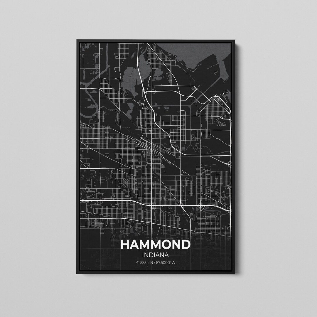 Hammond Indiana City Map Canvas Art Map of Hammond Canvas - Etsy
