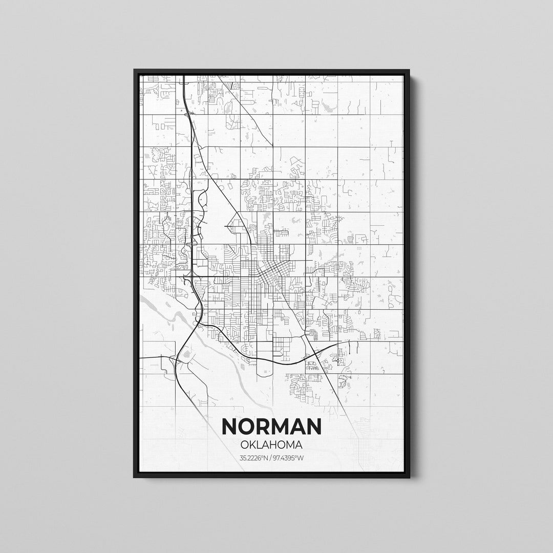 Norman Oklahoma City Map Poster Art Map of Norman Poster - Etsy