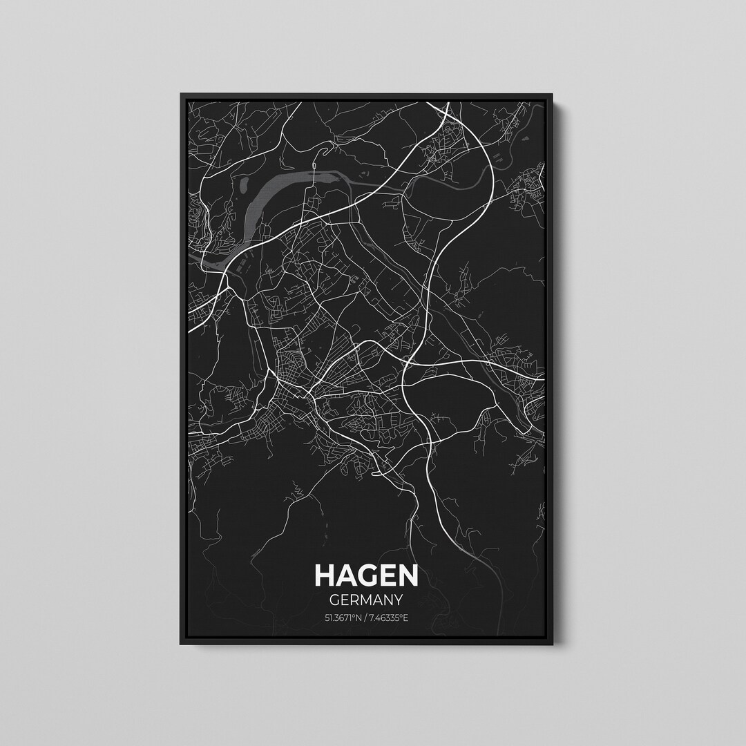 Hagen Germany City Map Poster Art Map of Hagen Poster City - Etsy