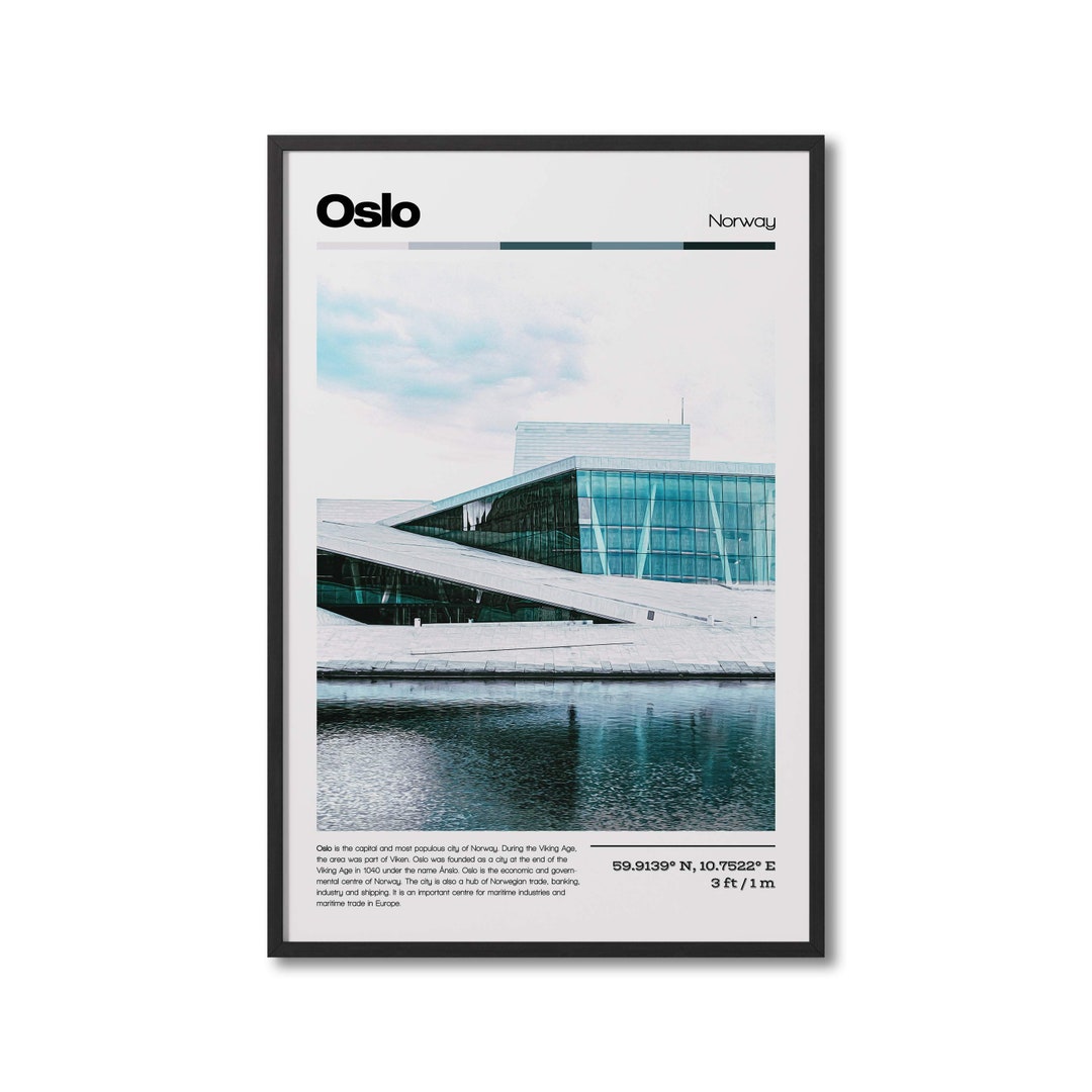 Oslo Norway Digital Oil Paint Travel Print, Oslo Travel Poster, Oslo ...