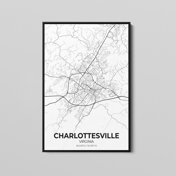 Charlottesville Map - Etsy