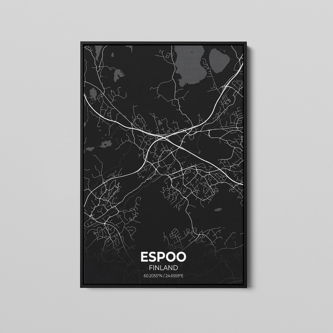 Espoo Finland City Map Poster Art, Map of Espoo, Poster City Map Art ...