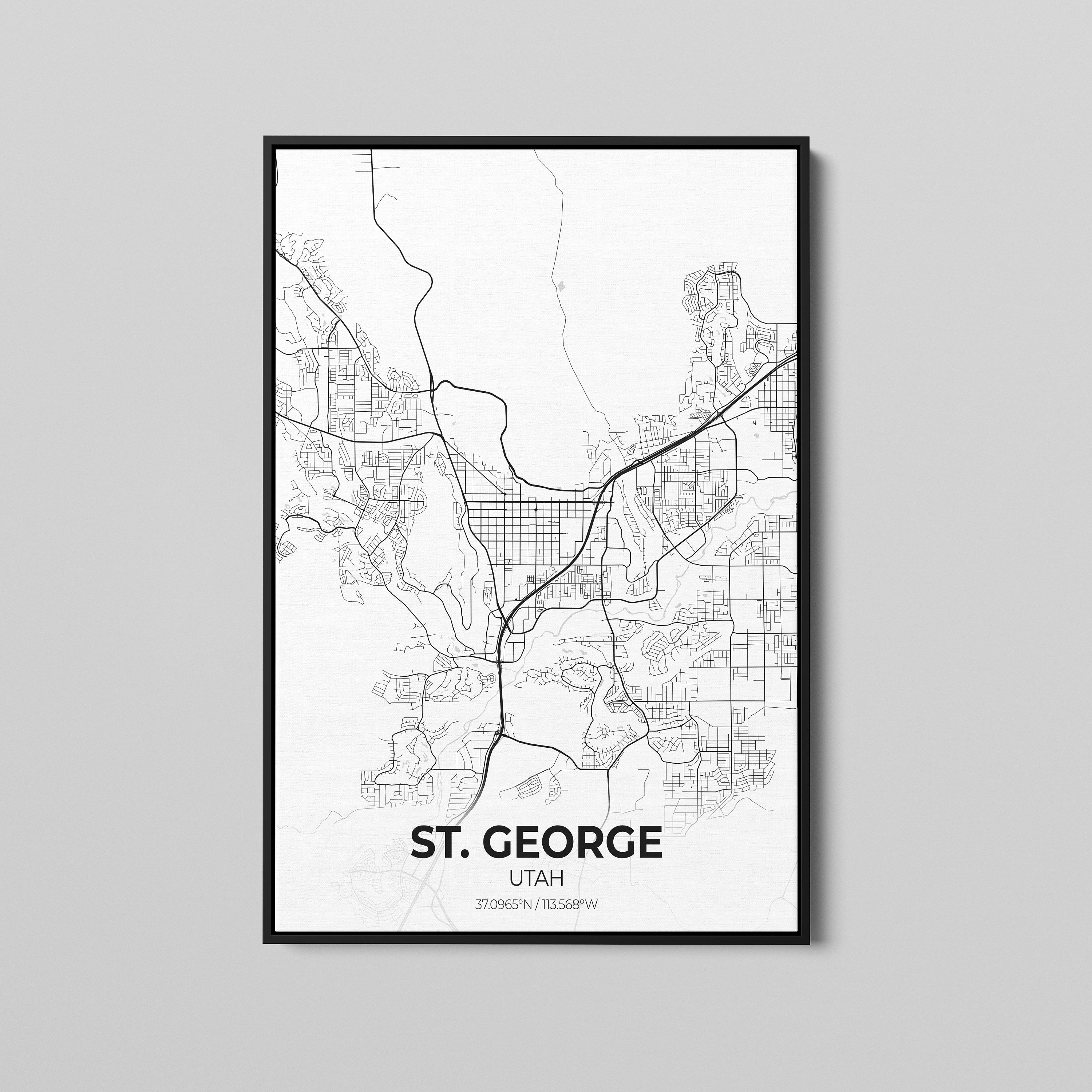 St George Utah City Map Poster Art Map of St George Poster - Etsy