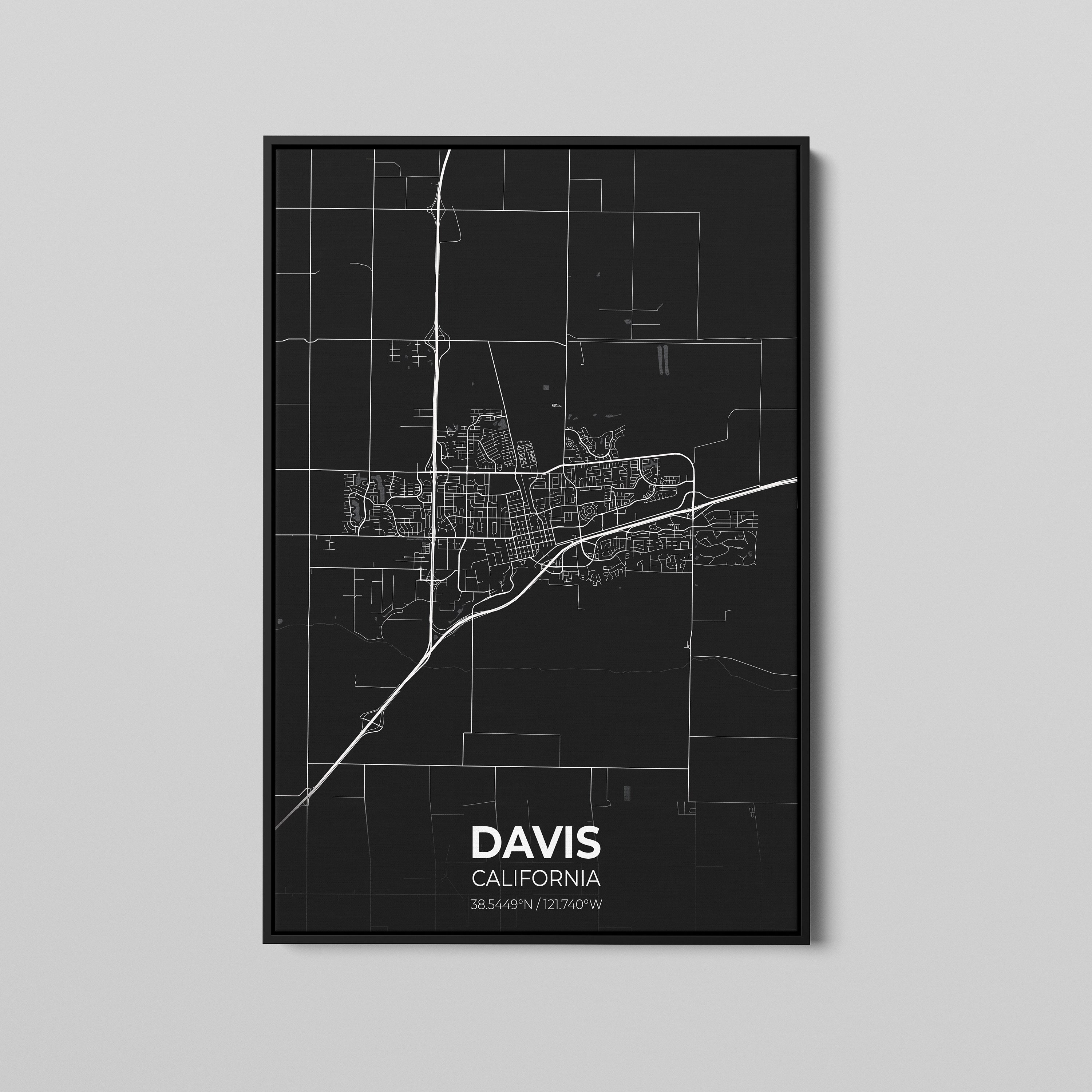 Arte del cartel del mapa de la ciudad de Davis California - Etsy España