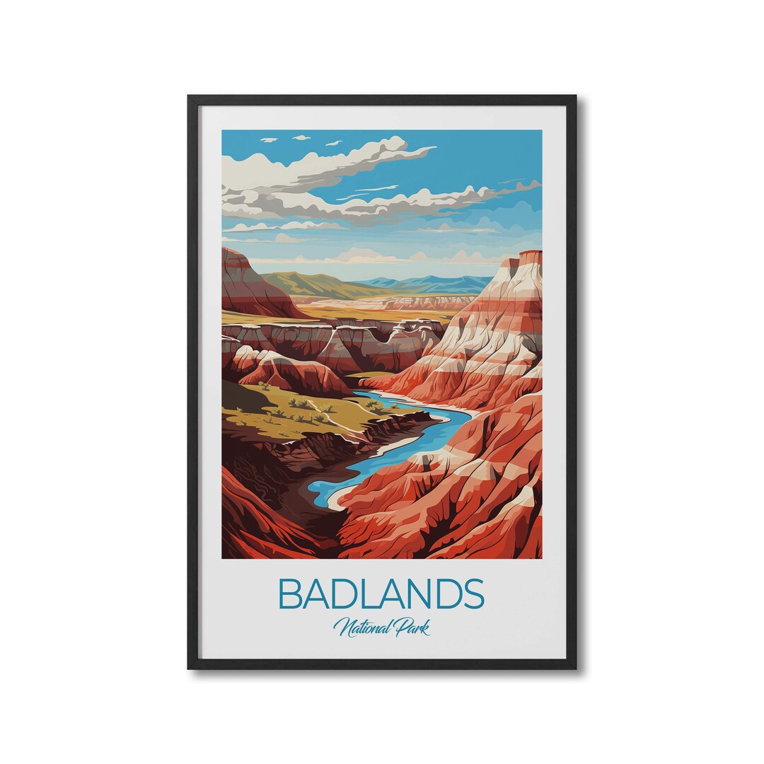 Badlands National Park Travel Print Wall Art Badlands Wall Hanging Home ...