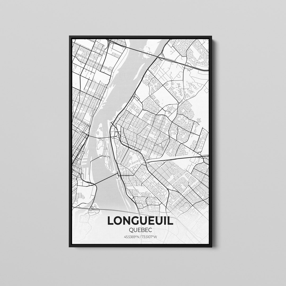 Longueuil Quebec City Map Poster Art Map of Longueuil Poster - Etsy