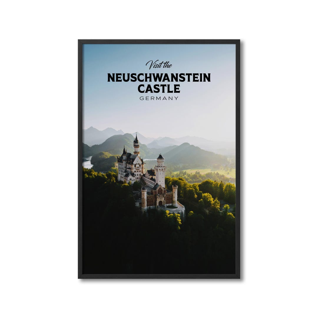 Neuschwanstein Castle Travel Art, Neuschwanstein Print, Neuschwanstein ...
