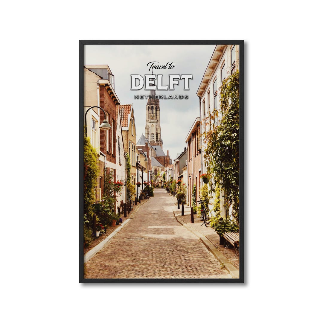 Delft Netherlands Travel Art, Delft Travel Print, Delft Travel Poster ...