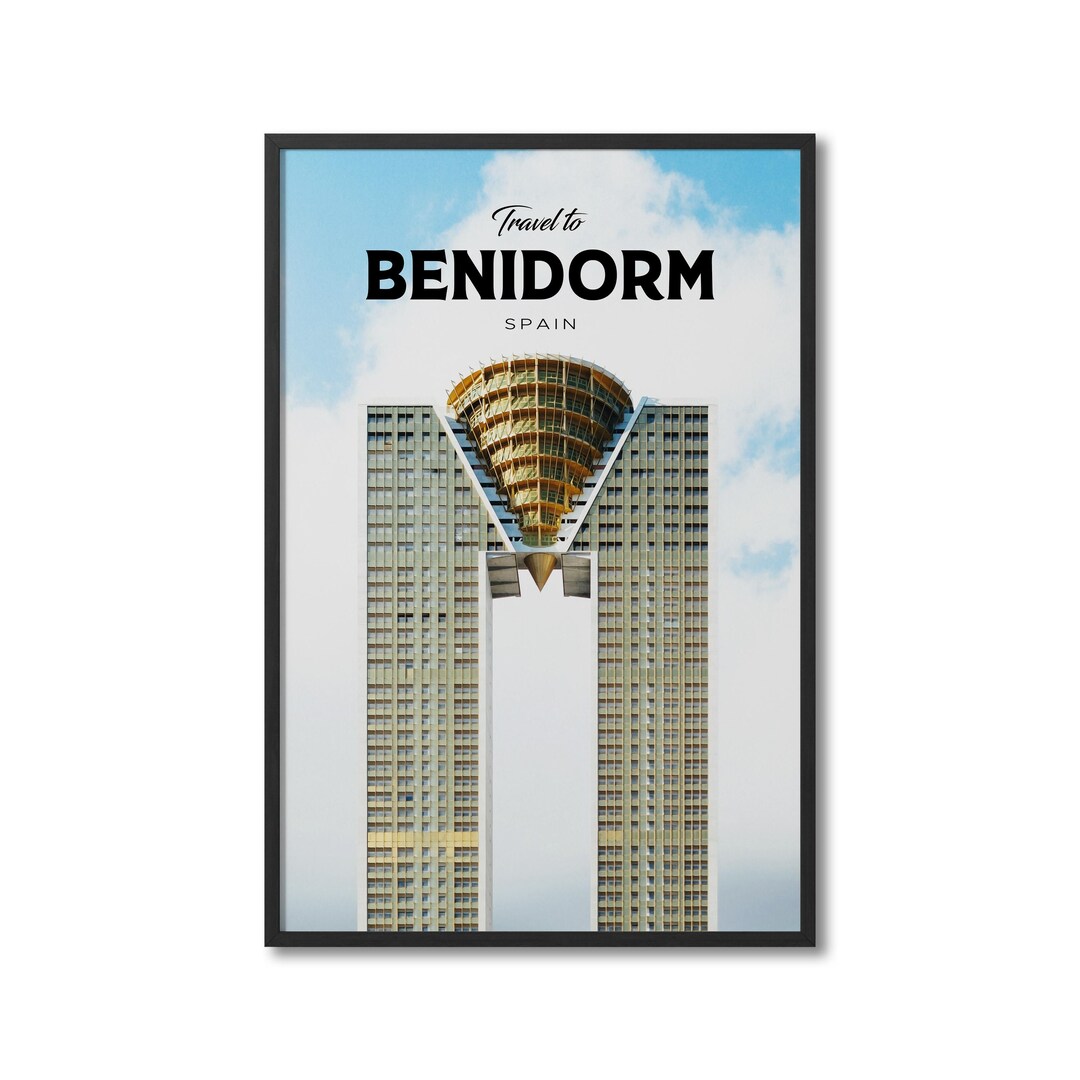 Benidorm Spain Travel Art, Benidorm Travel Print, Benidorm Travel ...