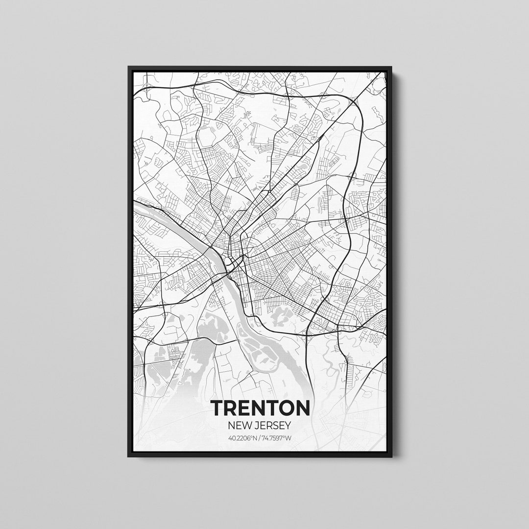 Trenton New Jersey City Map Poster Art Map of Trenton Poster - Etsy