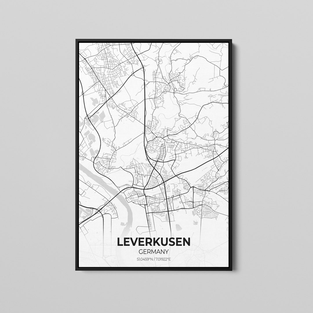 Leverkusen Germany City Map Poster Art Map of Leverkusen - Etsy