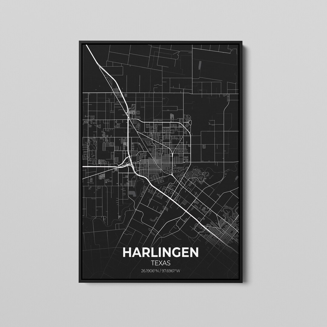 Harlingen Texas City Map Poster Art Map of Harlingen Poster - Etsy
