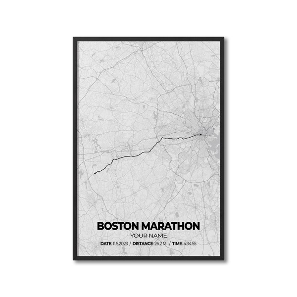 Custom Marathon Route Poster - Etsy