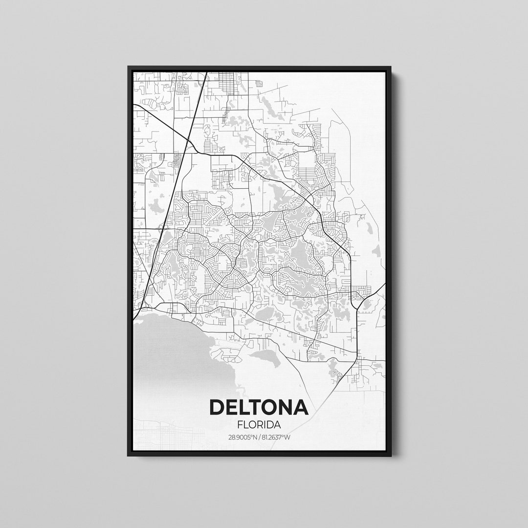 Deltona Florida City Map Poster Art, Map of Deltona, Poster City Map ...