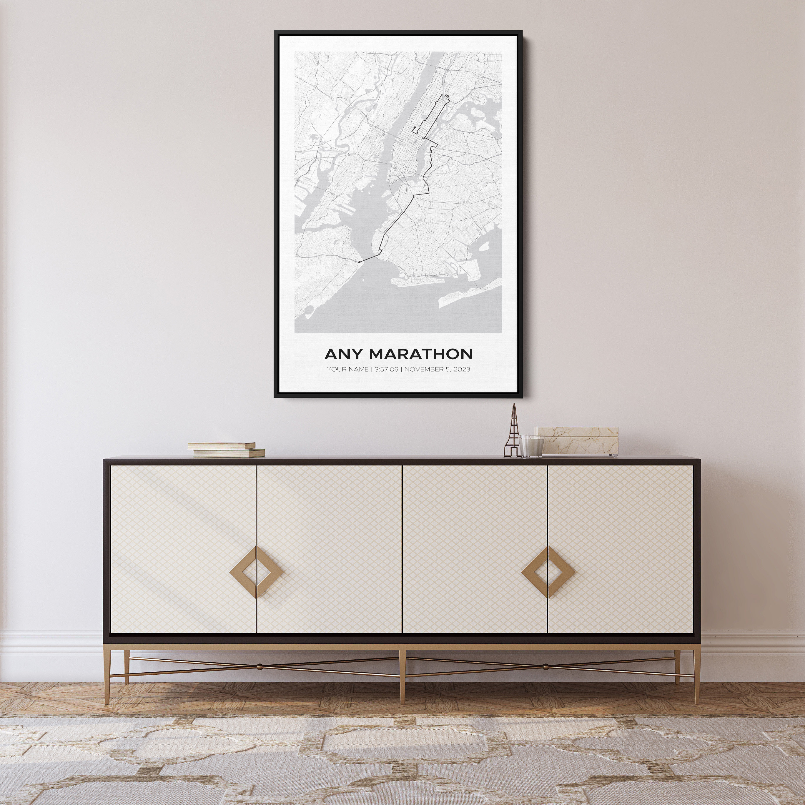 Custom Marathon Print, Any Marathon Custom, Personalized Marathon Route ...