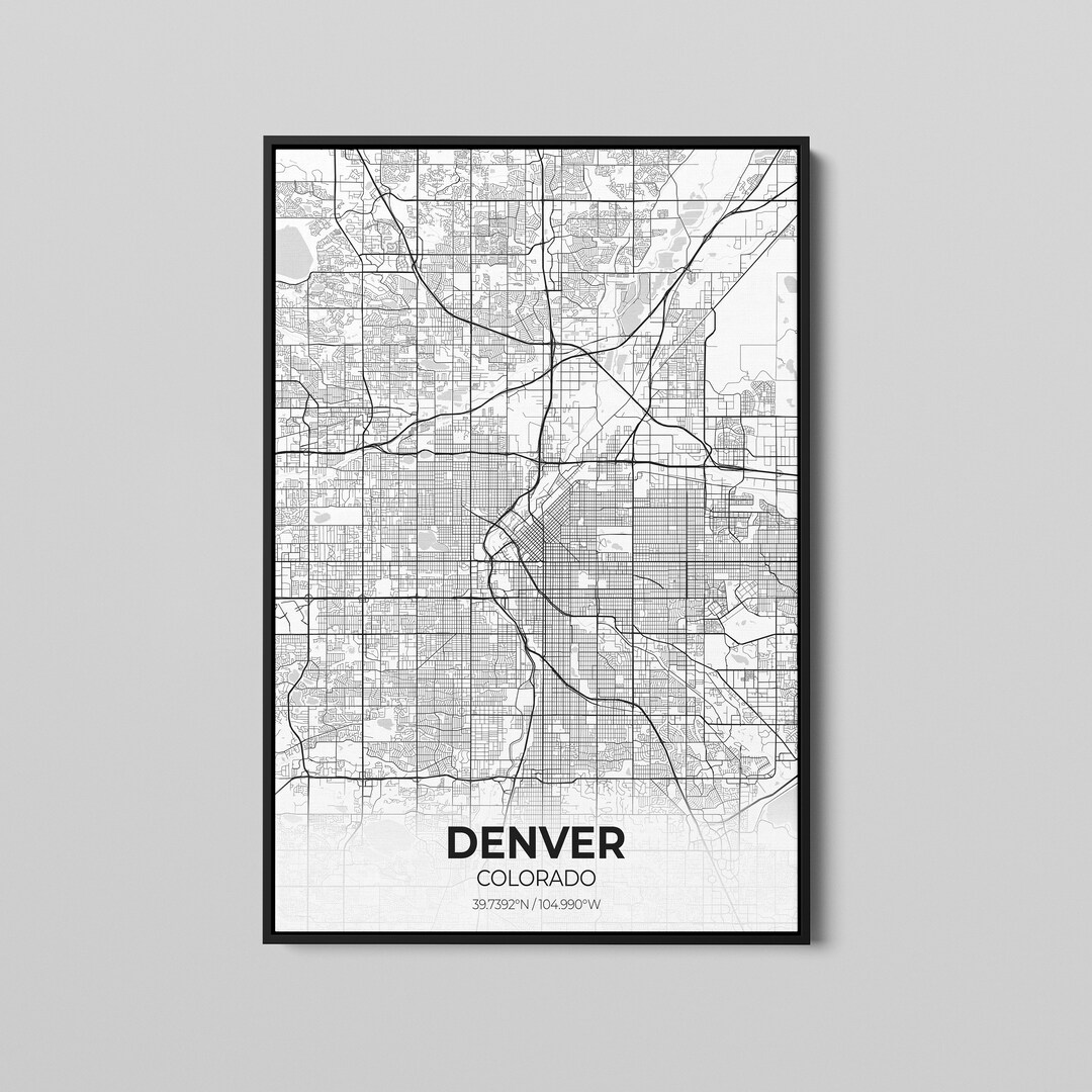 Denver Colorado City Map Poster Art Map of Denver Poster - Etsy
