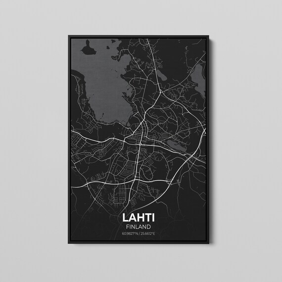 Lahti Finland City Map Canvas Art Map of Lahti Canvas City - Etsy