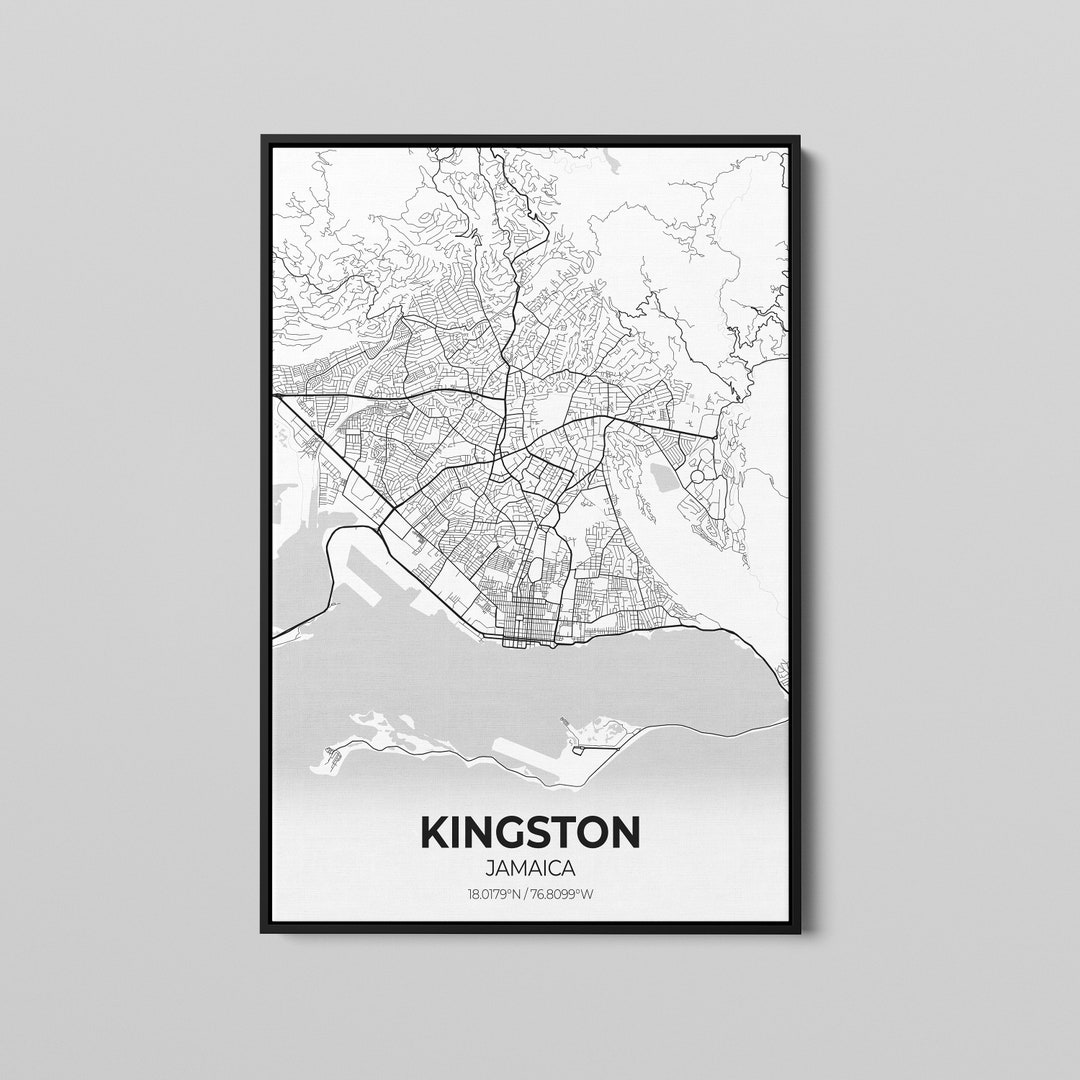 Kingston Jamaica City Map Poster Art Map of Kingston Poster - Etsy