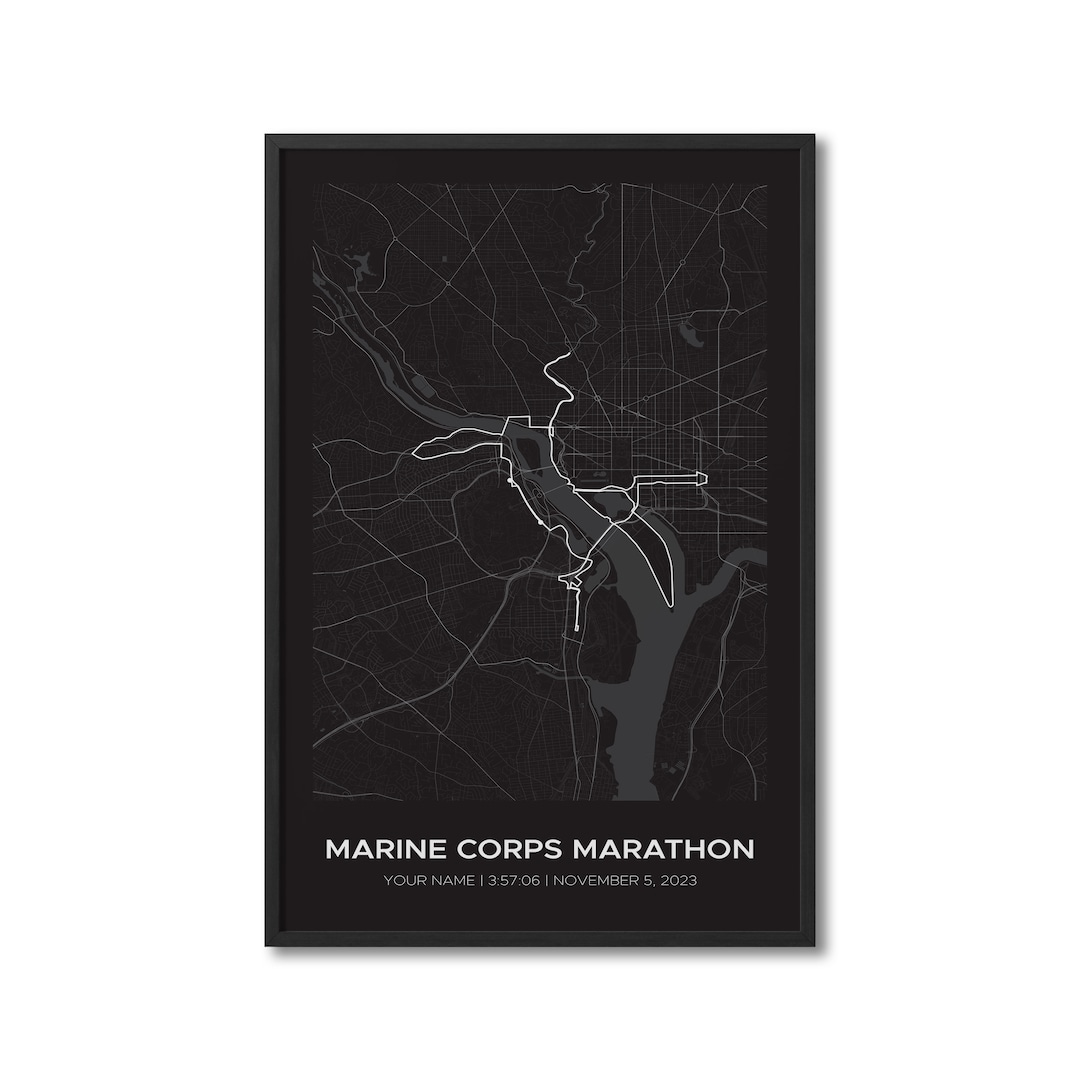 Custom Marine Corps Marathon, Personalized Marathon Route Map, Strava ...